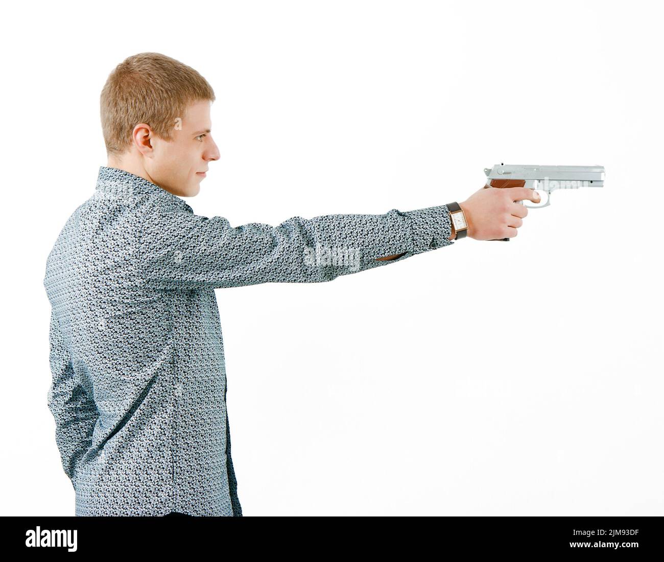 Mann waffe hand -Fotos und -Bildmaterial in hoher Auflösung – Alamy