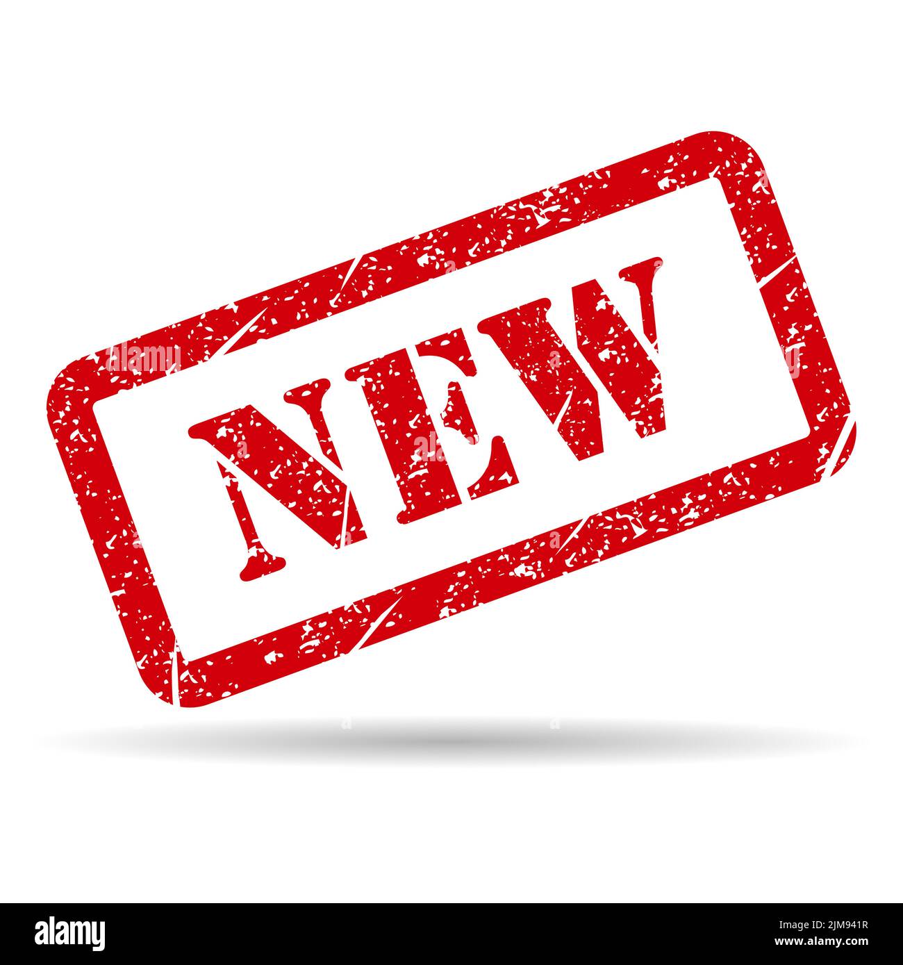 Neue Stempel Symbol Schatten, Label Aufkleber Schild Taste, Text Banner ...