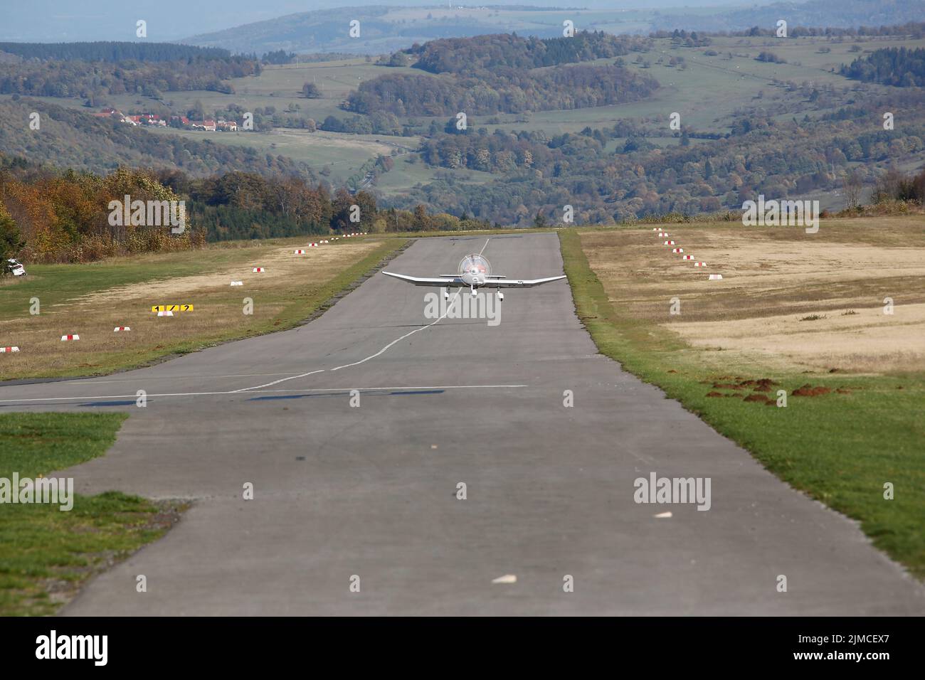 Flugzeug, Wasserkuppe, Berg, Fulda, Hessen, Deutschland, Europa ...
