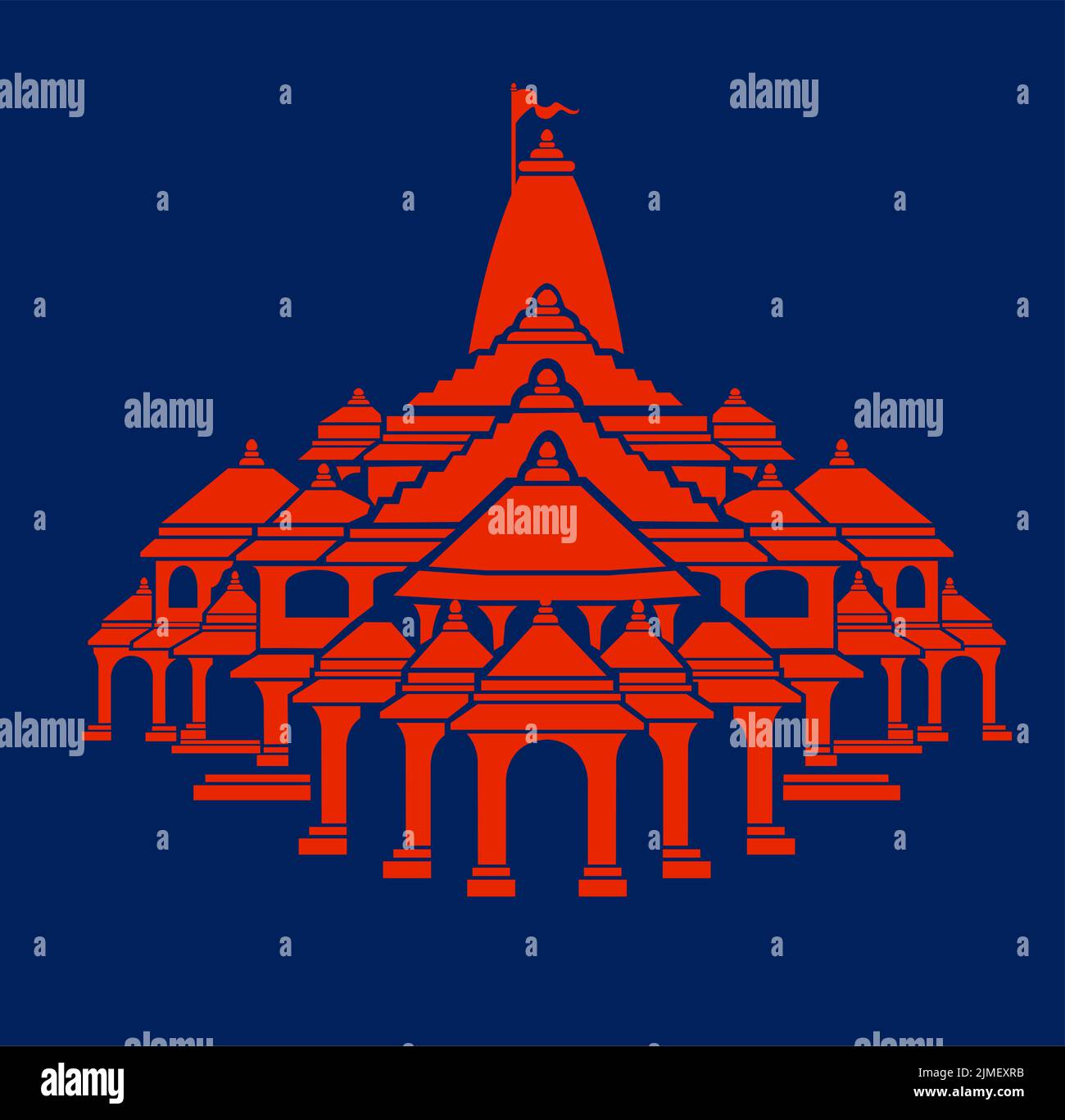 Lord RAM Temple-Vektorsymbol. RAM-mandir-Symbol. Ayodhya Stock ...