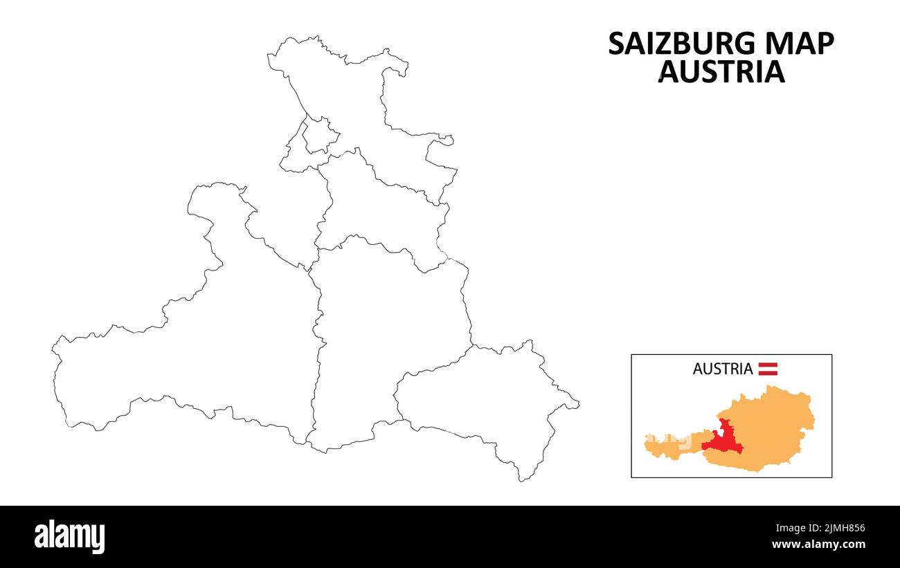 Karte Salzburg. Landes- und Bezirkskarte von Salzburg. Politische Karte ...