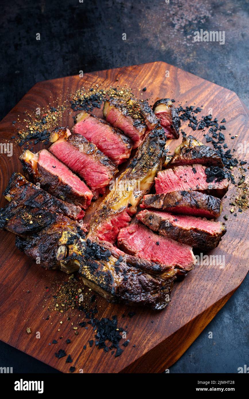 Moderner Stil traditionellen Grill trocken gealtert Wagyu Porterhouse ...