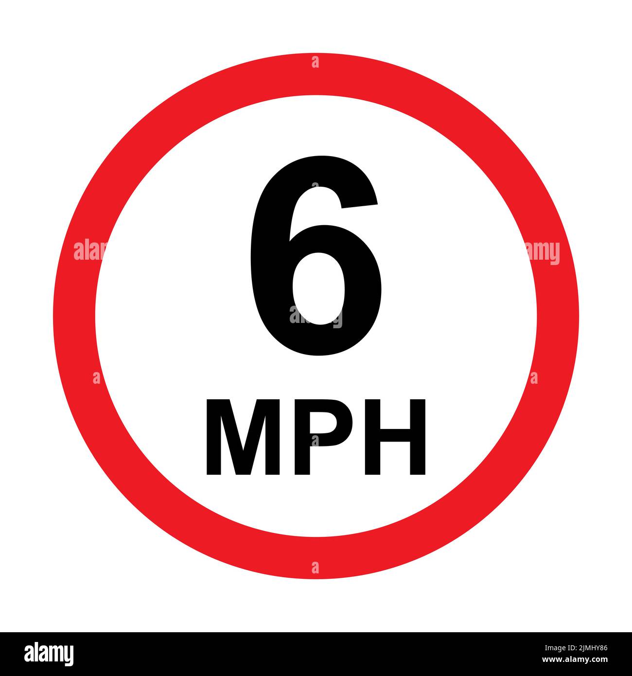 6 MPH Straßenverkehrszeichen Symbolvektor für Grafik-Design, Logo ...
