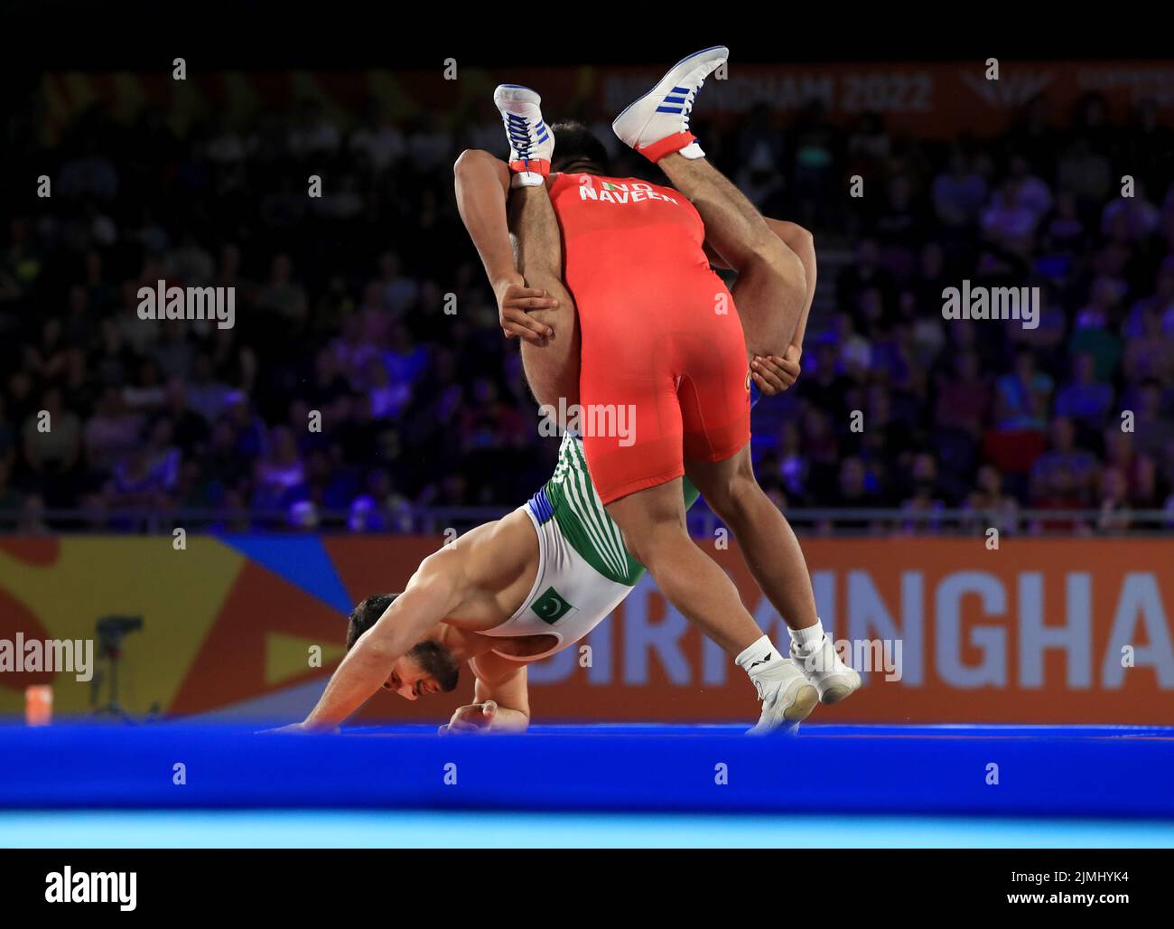 Der indische Naveen Naveen tritt am 9. Tag der Commonwealth Games 2022 ...