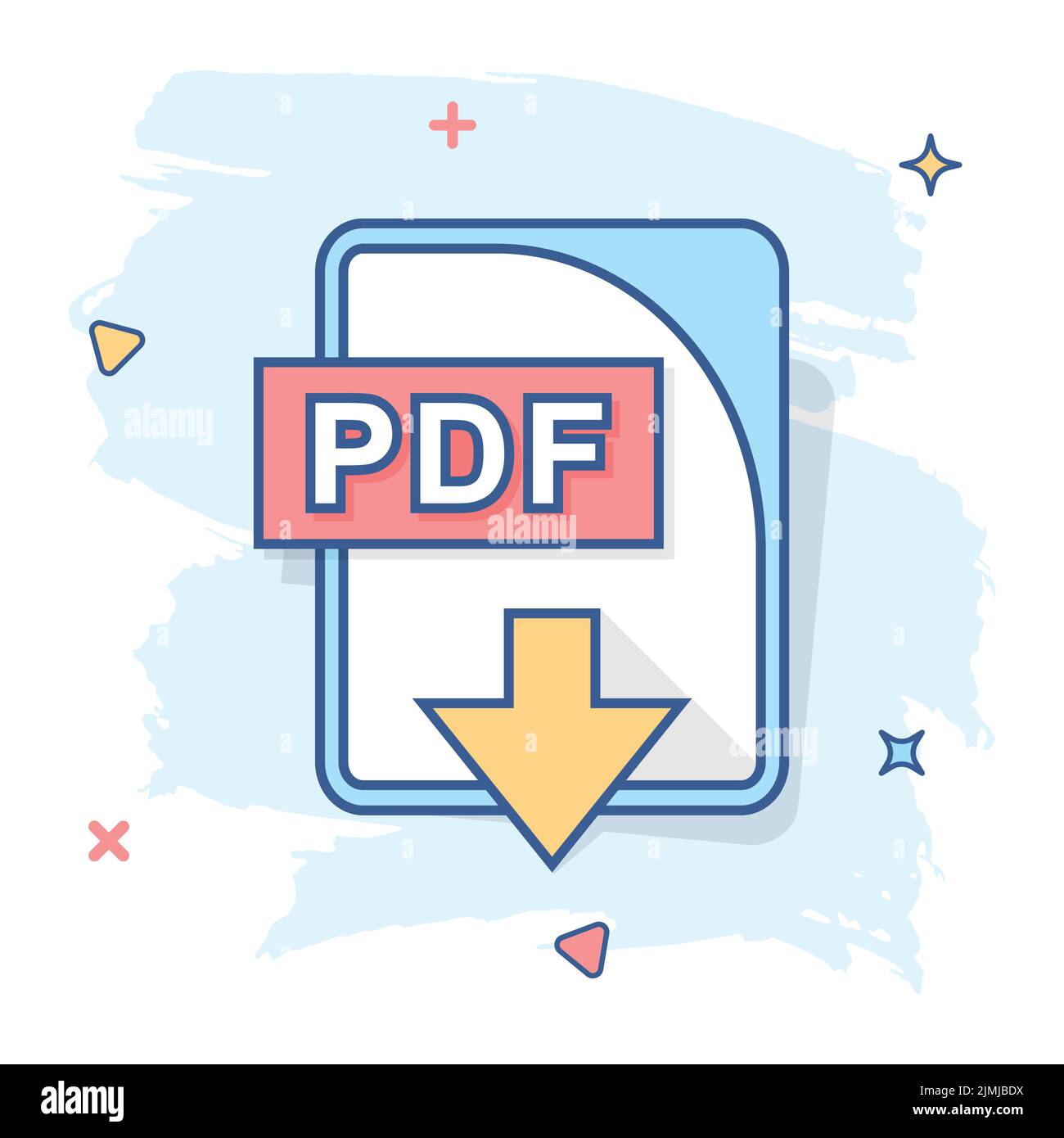 Cartoon PDF-Datei auf das Symbol im Comic-stil. PDF Download melden ...