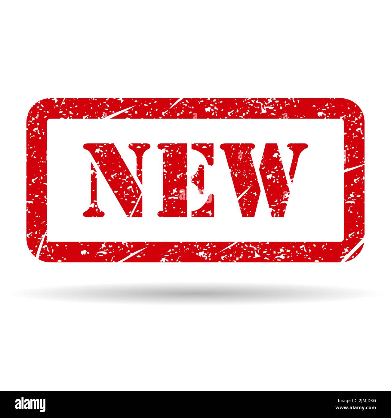 Neue Stempel Symbol Schatten, Label Aufkleber Schild Taste, Text Banner ...