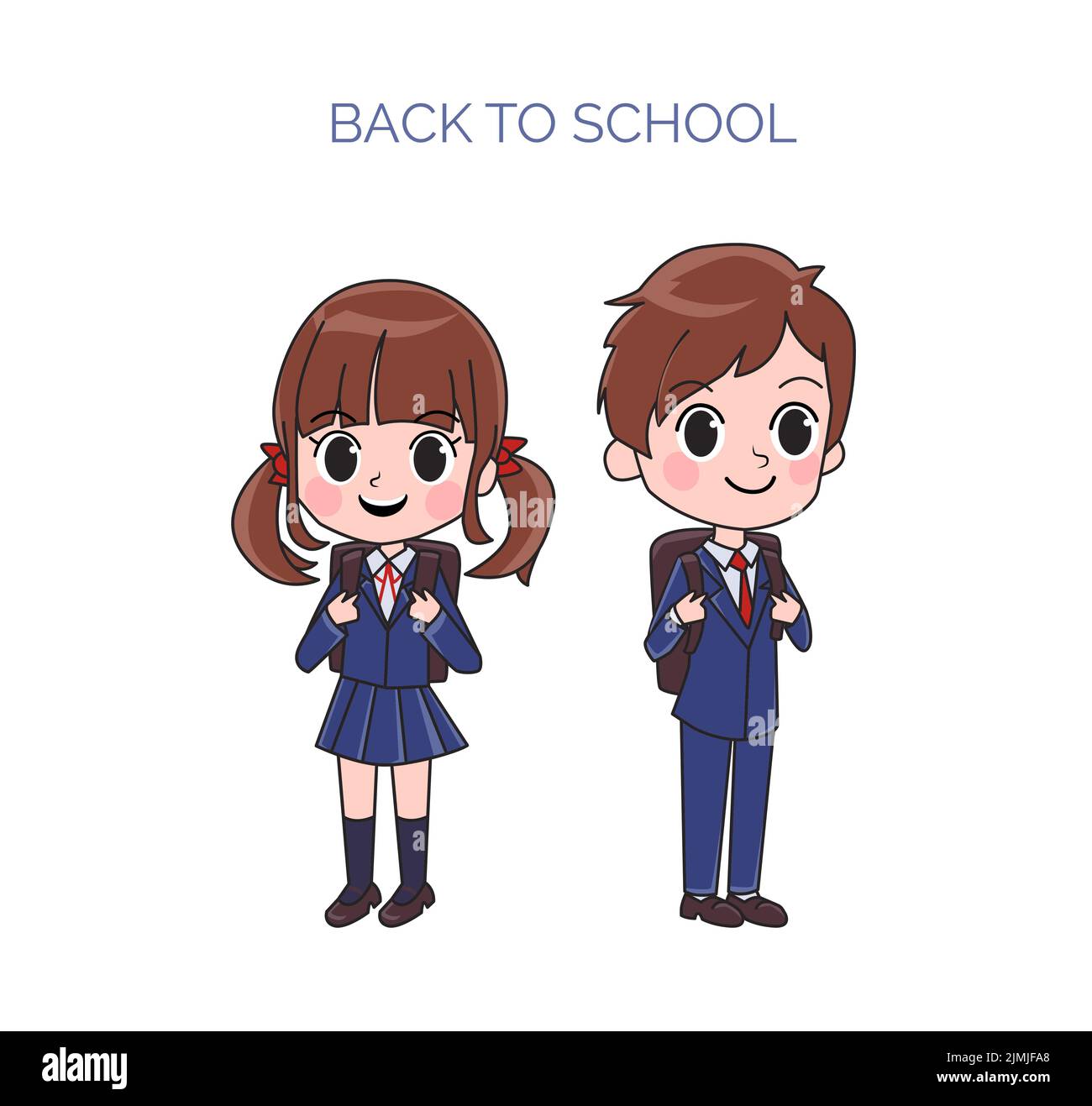 Cartoon japanese girl student uniform -Fotos und -Bildmaterial in hoher Auflösung – Alamy