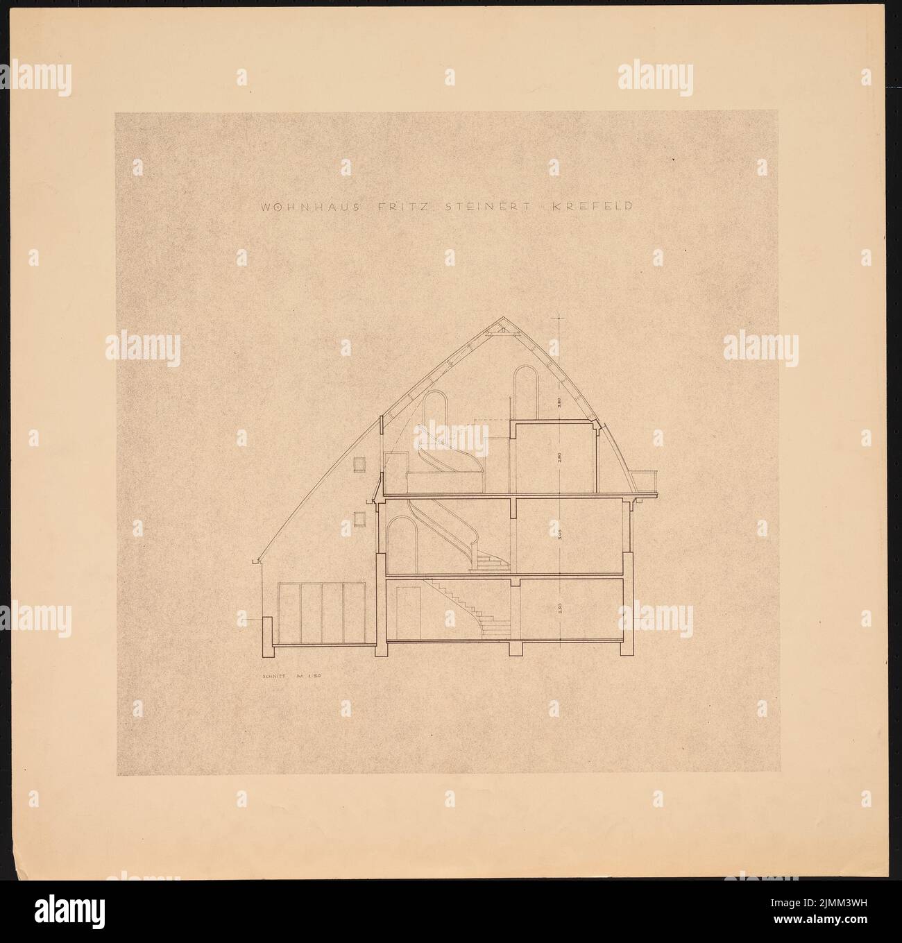 Poelzig Hans (1869-1936), Wohnhaus Fritz Steinert, Krefeld (ohne Jahr ...