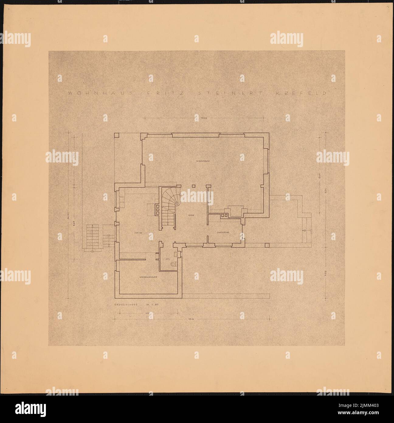 Poelzig Hans (1869-1936), Wohnhaus Fritz Steinert, Krefeld (ohne Jahr ...
