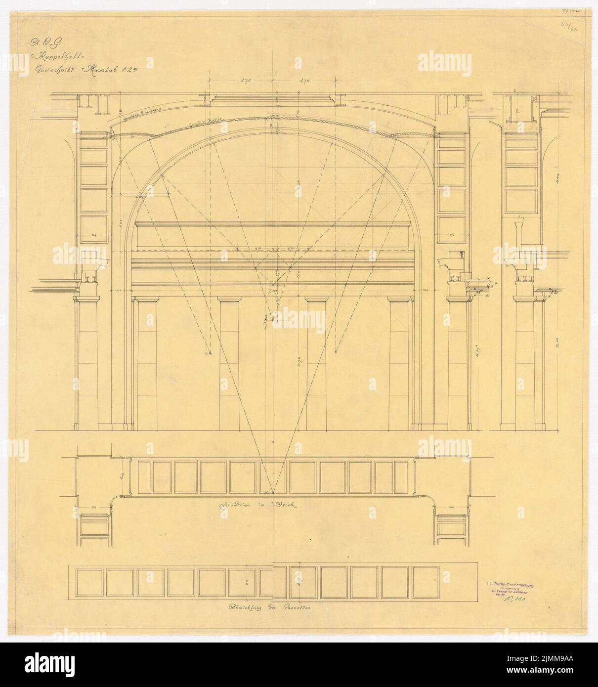 Berliner querschnitt und grundrisse der kuppelhalle 1 -Fotos und -Bildmaterial in hoher ...
