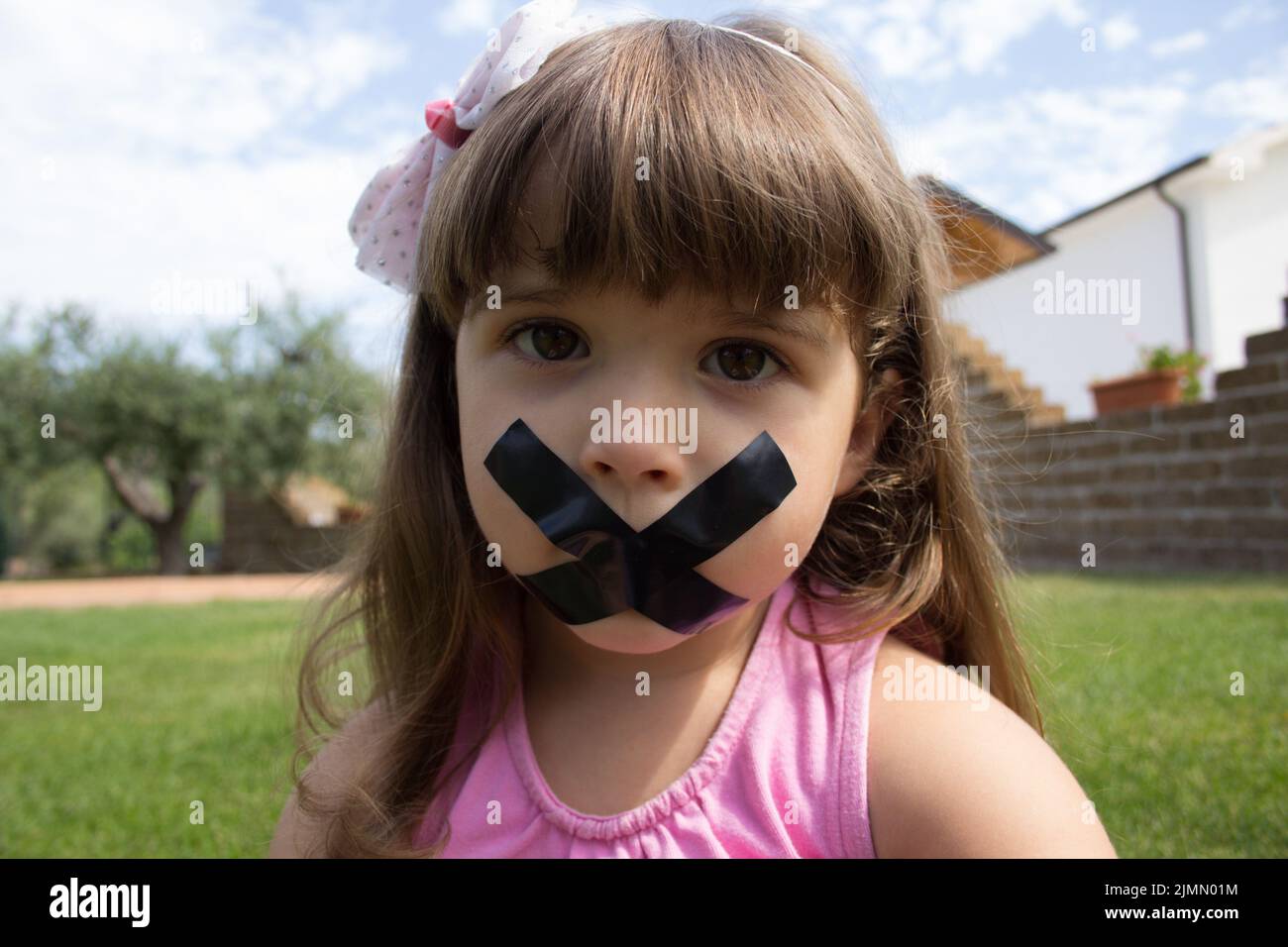 Young Girl Mouth Taped Gagged Fotos Und Bildmaterial In Hoher