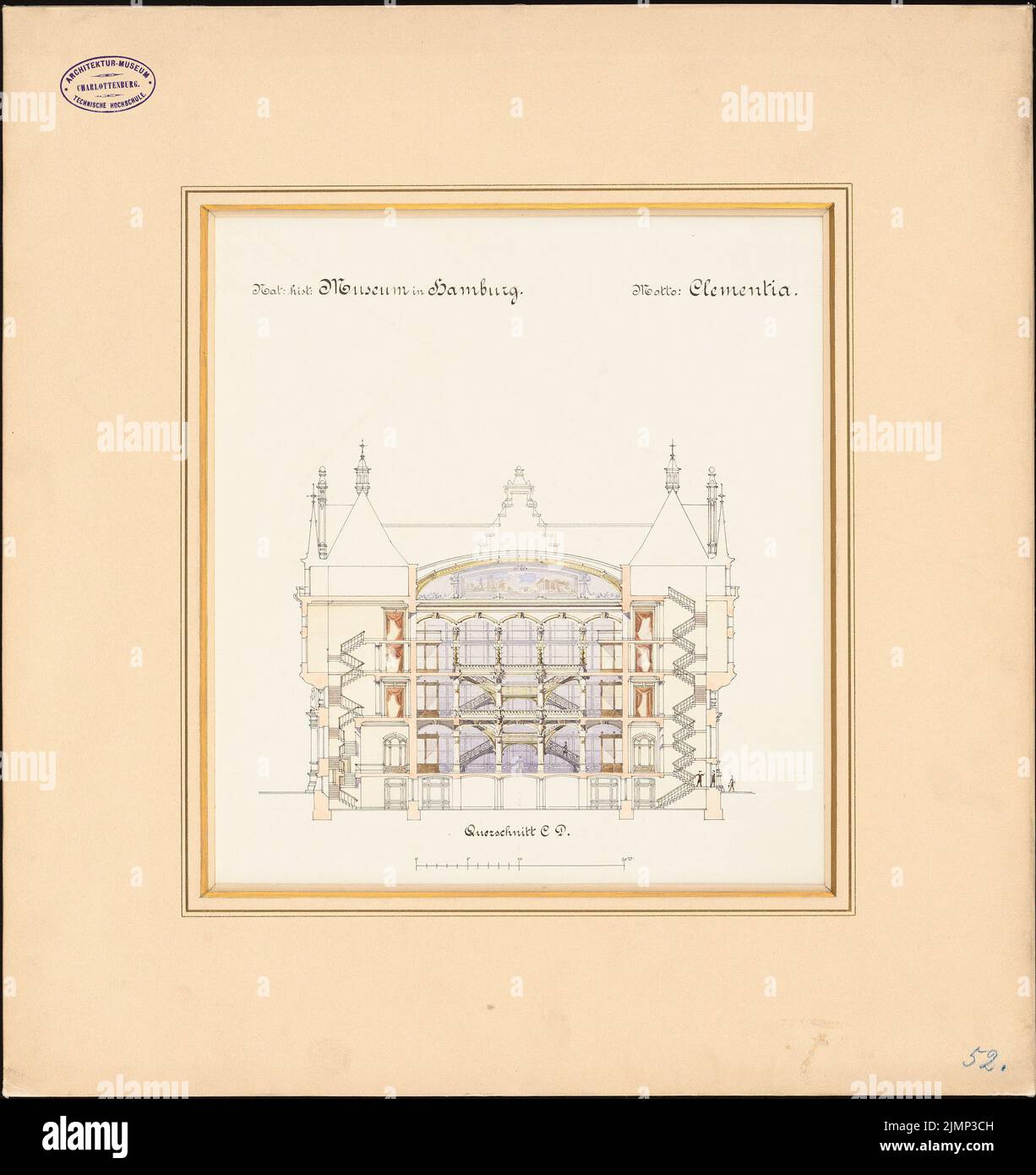 Giesenberg Edgar (1851-1892), Naturhistorisches Museum, Hamburg (ohne dat.): Querschnitt C-D mit ...