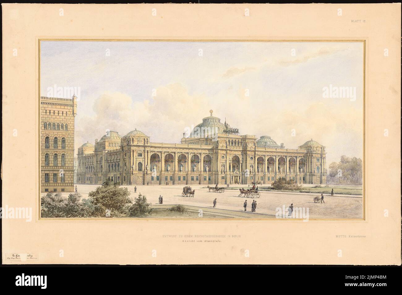 Gorgolewski Zygmunt (1845-1903), Reichstag, Berlin (ohne Datum): Perspektivansicht vom ...