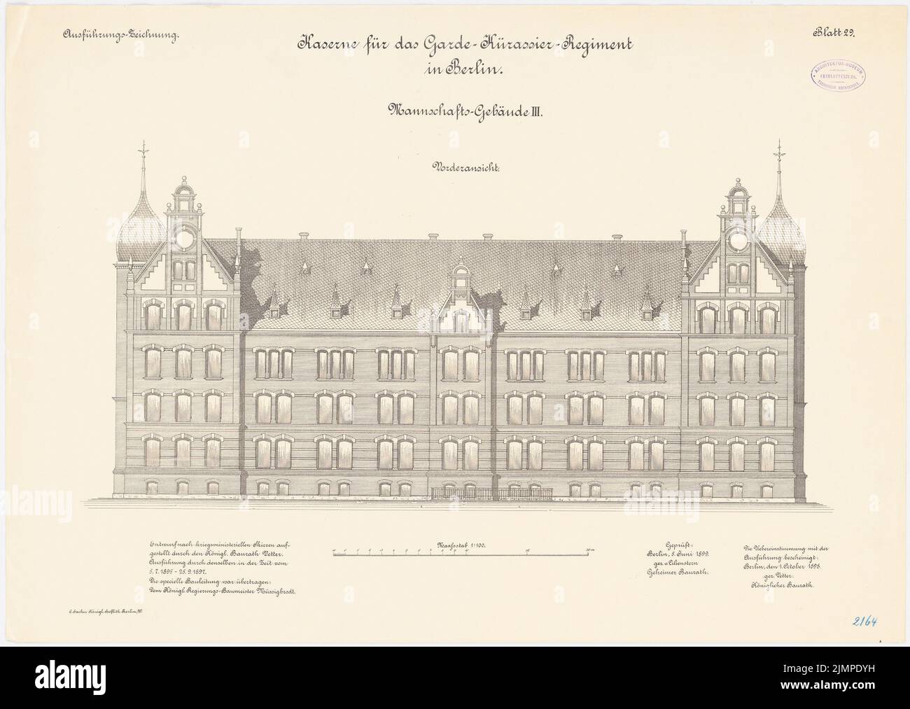 Cousin, Kaserne des Garde-Cuerassier-Regiments und des Queen-Augusta-Grenadier-Regiments Nr. 4 ...
