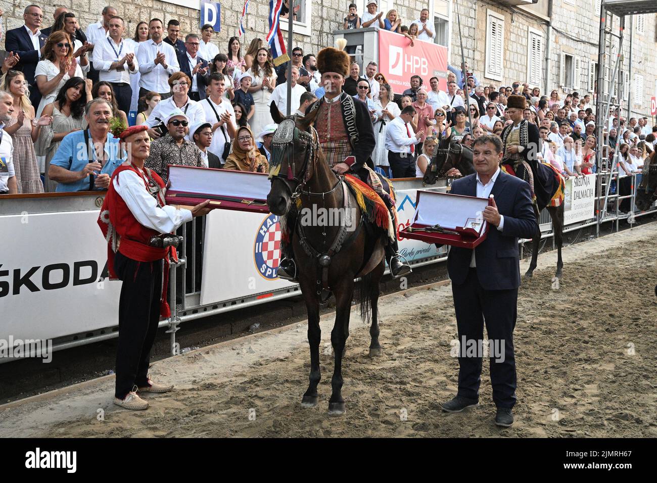Sinj, Kroatien. 07. August 2022. Gewinner des Alka Turniers Frano ...