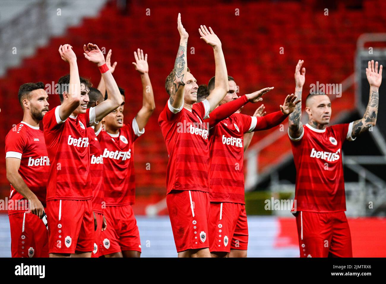 Die Antwerpener Ritchie De Laet feiert am Sonntag, dem 07. August 2022 ...