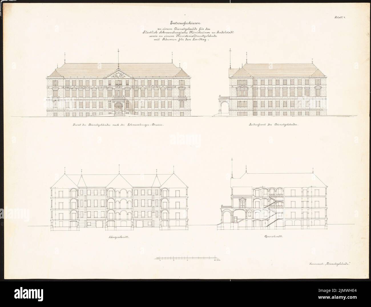 Querschnitt tusche aquarelliert auf papier handzeichnung 47494 -Fotos und -Bildmaterial in hoher ...
