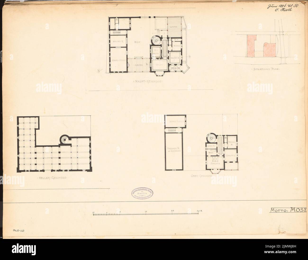 Rieth Otto (1858-1911), Villa in Cochem. Monatlicher Wettbewerb 1884 ...