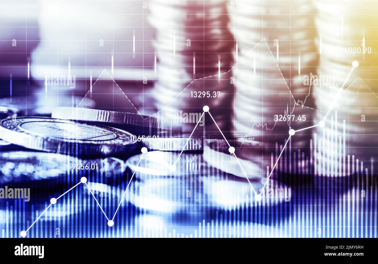 Finanz- und Geldtechnologie Hintergrundkonzept von Business Prosperity und Asset Management ...