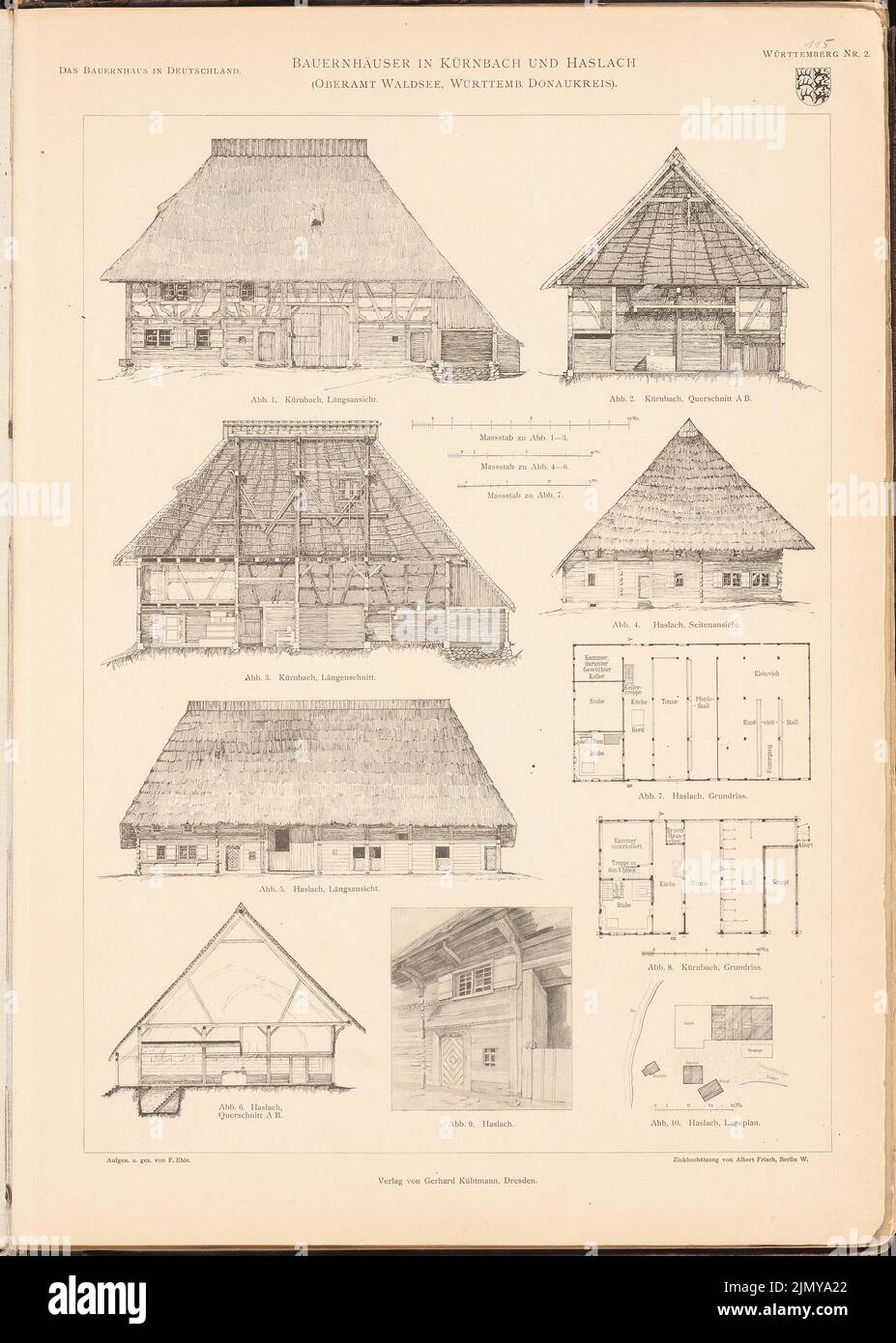 Eble F., Bauernhaus, Kürnbach. Bauernhaus, Haslach (aus: Das Bauernhaus im Deutschen Reich und ...