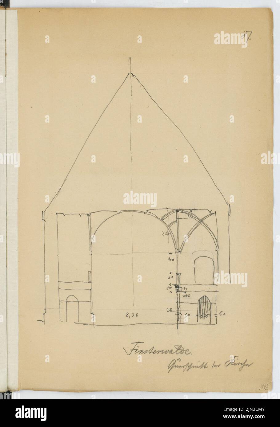 Pfarrkirche St. Trinitatis, Finsterwalde: Querschnitt (aus: Skizze und ...