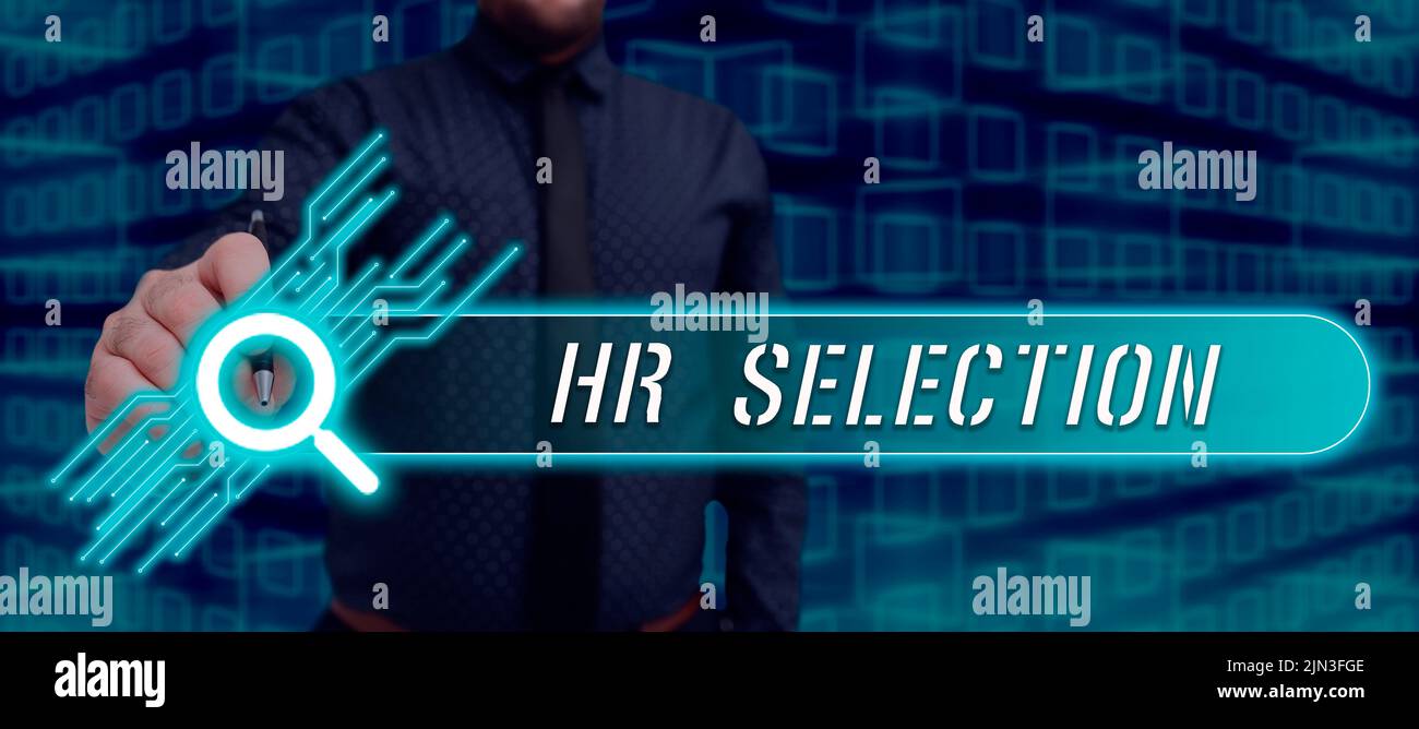 Text wird geschrieben, in dem die HF-Auswahl angezeigt wird. Business ...