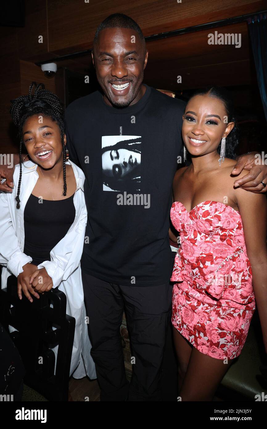 New York, NY, USA. 7. August 2022. Leah Jeffries, Idris Elba & Iyana ...