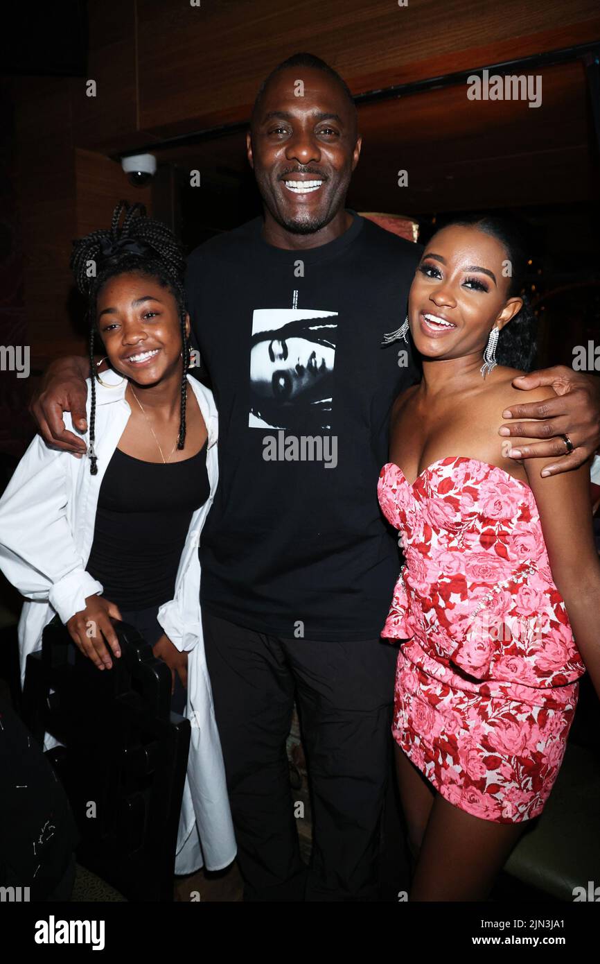 New York, NY, USA. 7. August 2022. Leah Jeffries, Idris Elba & Iyana ...