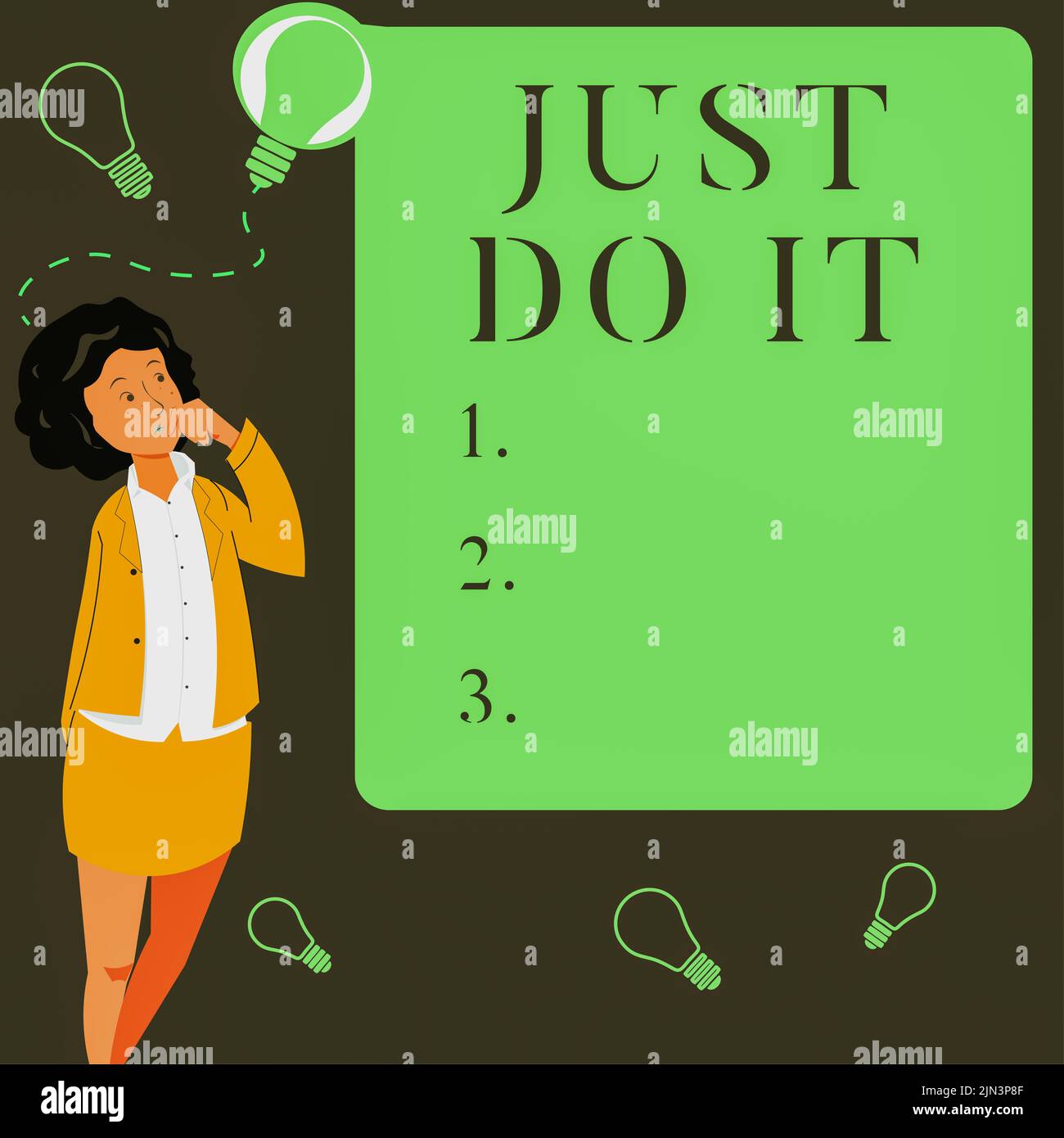 Hand schreiben Zeichen Just Do IT, Konzeptfoto Motivation für den Start ...