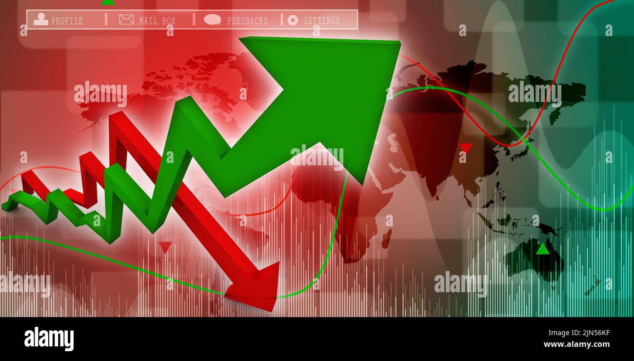 abbildung 3D: Diagramm für Inflation und Deflation Stockfotografie - Alamy