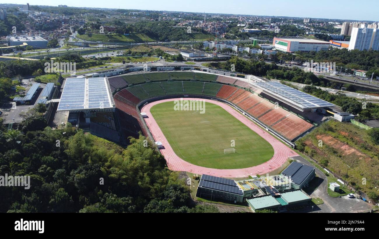 salvador, bahia, brasilien - 9. august 2022: Luftaufnahme des Estadio ...