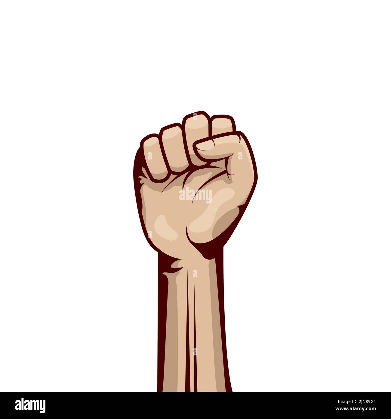 Geballte Faust Hand Vektor Silhouette. Revolution Illustration für ...