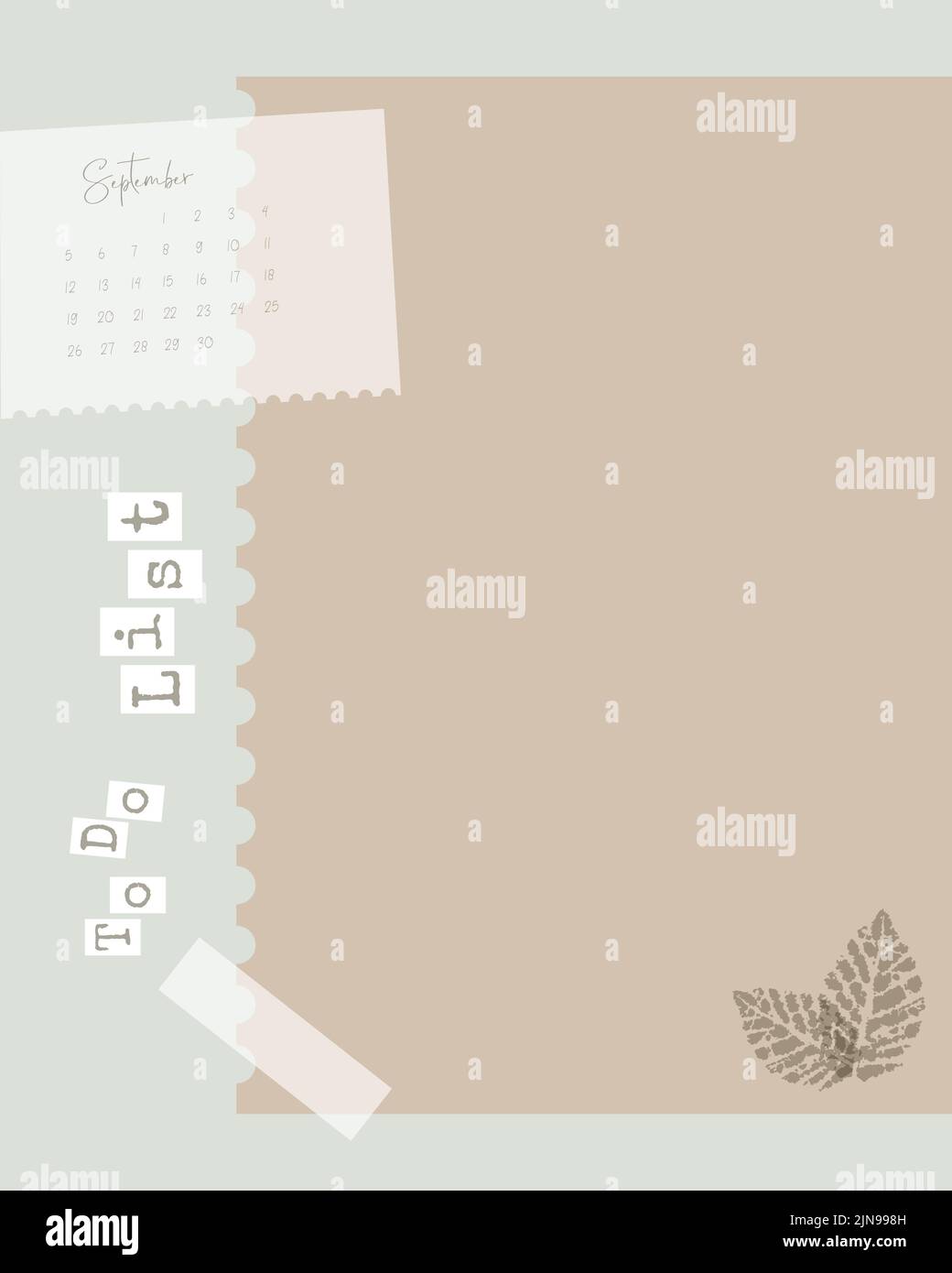 September 2022 Kalender To Do Liste Scrapbooking Collage Vorlage für ...