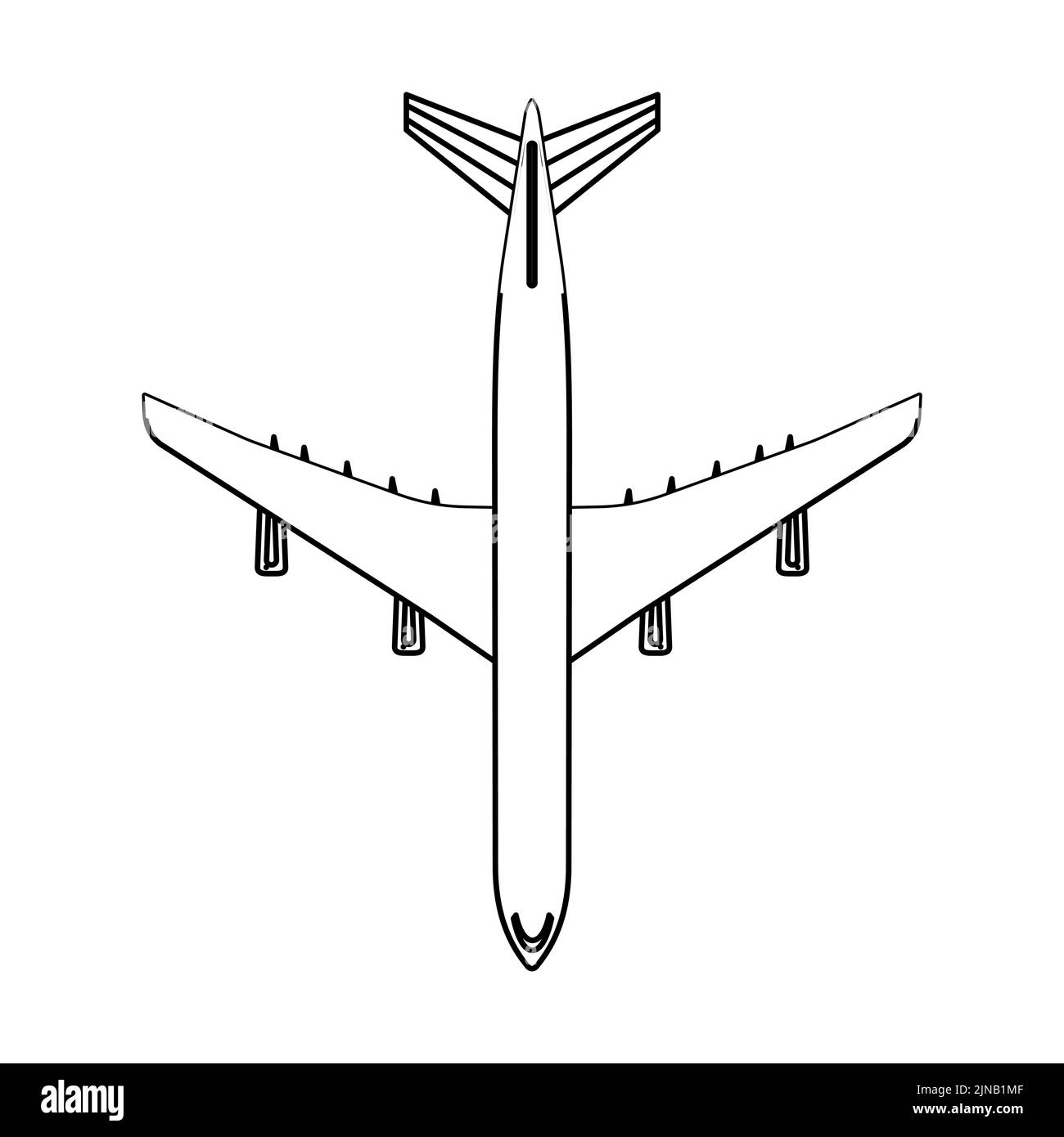 Flugzeug Reise Vektor Symbol Illustration Transport Umriss. Flugzeug ...