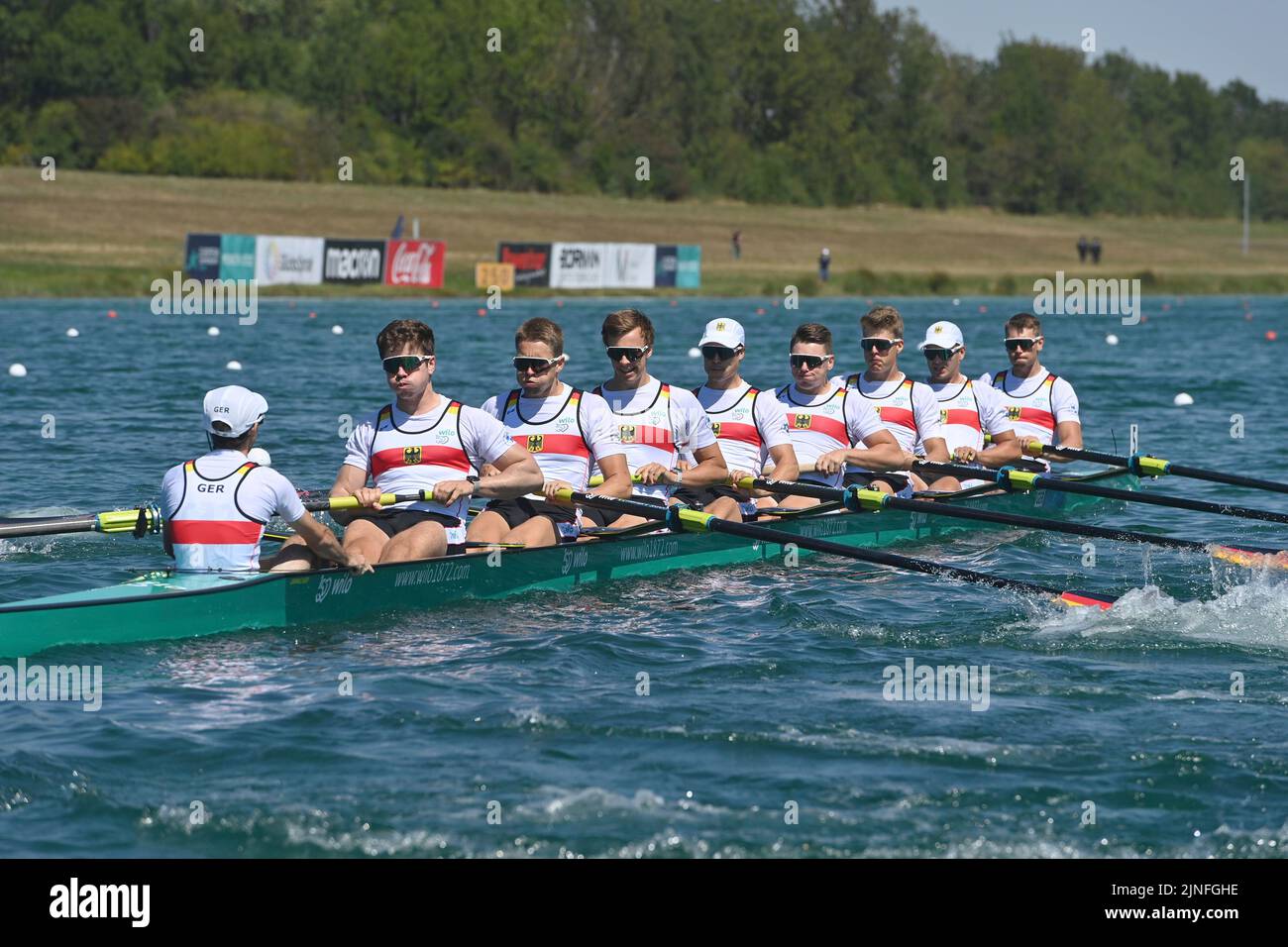 Von links: Steuermann Jonas WIESEN (GER), goalben JOHANNESEN GER) Wolf ...