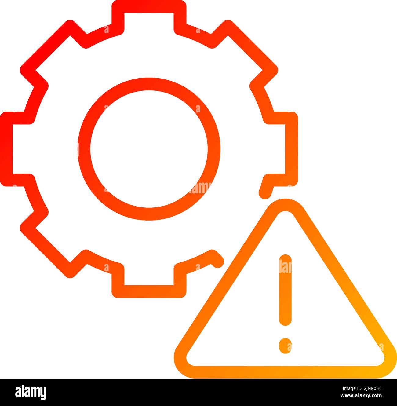 Technische Warnung Pixel perfekte Gradient lineare Vektor-Symbol ...