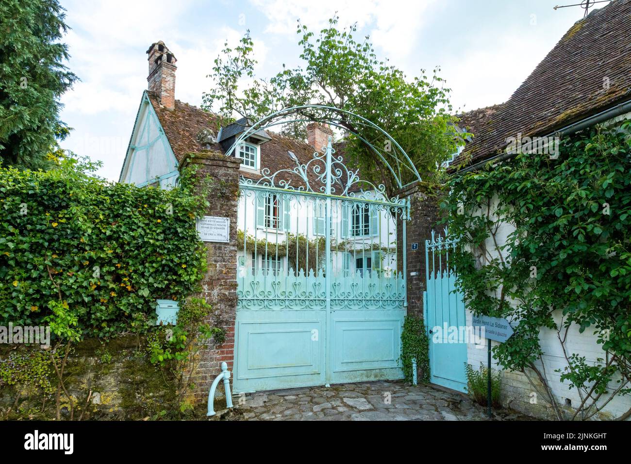 Frankreich, Oise, Picardie, Pays de Bray, Gerberoy, Beschriftet Les ...