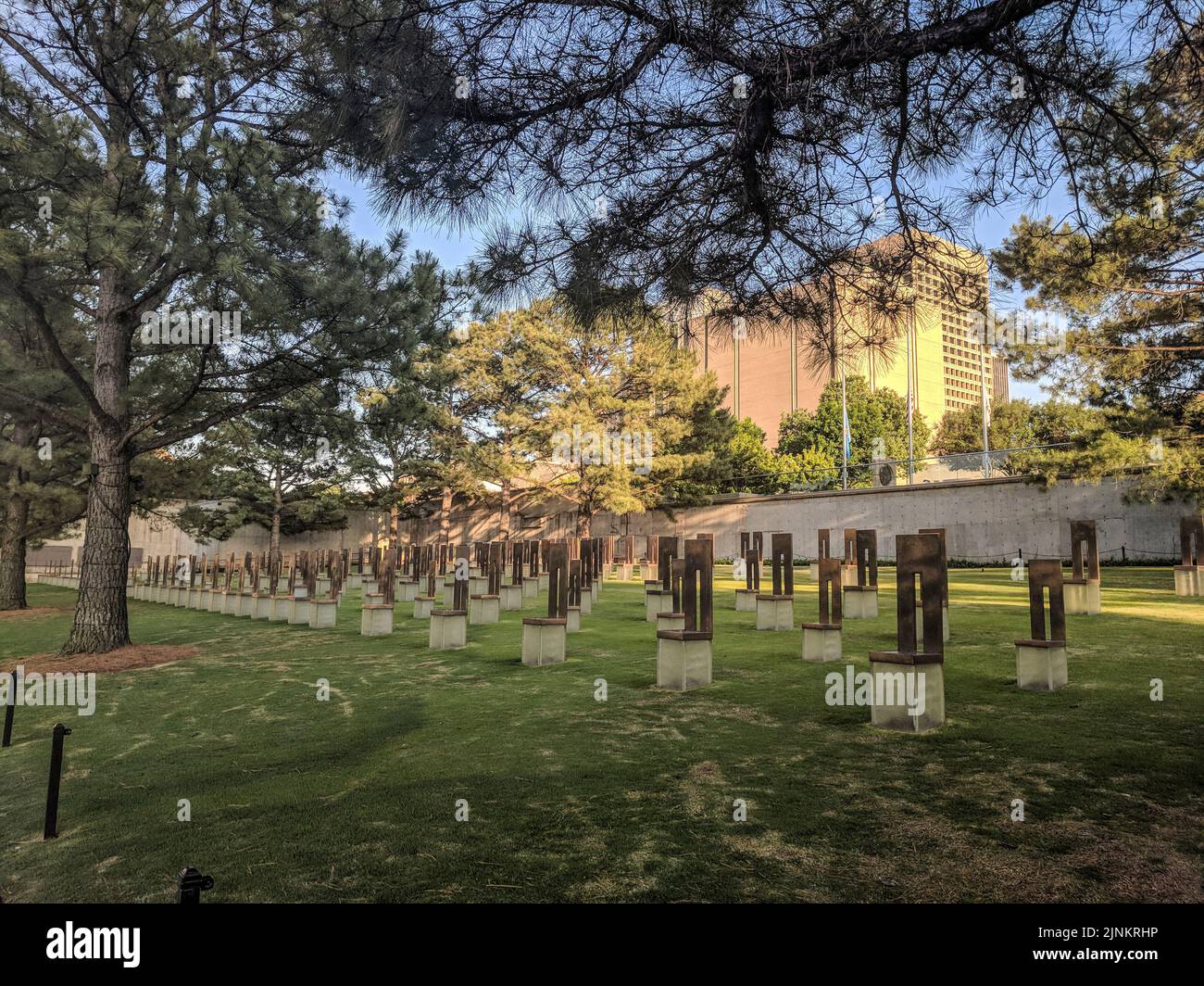Das Gelände des Oklahoma City National Memorial and Museum befindet ...