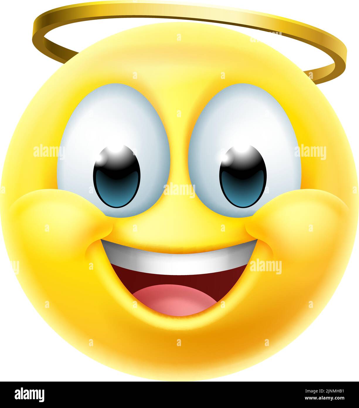 Engel Emoji Emoticon Mann Gesicht Cartoon-Ikone Maskottchen Stock ...