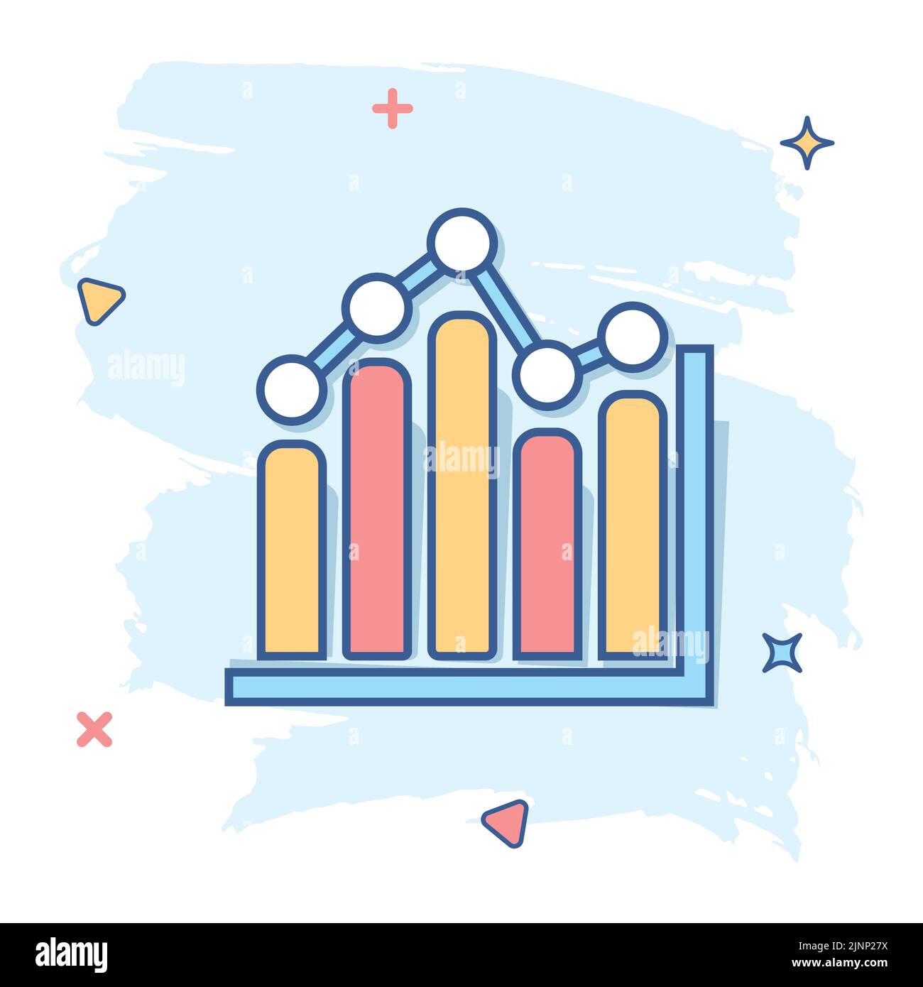 Vektor cartoon Business graph Icon im Comic-stil. Diagramm zeichen ...