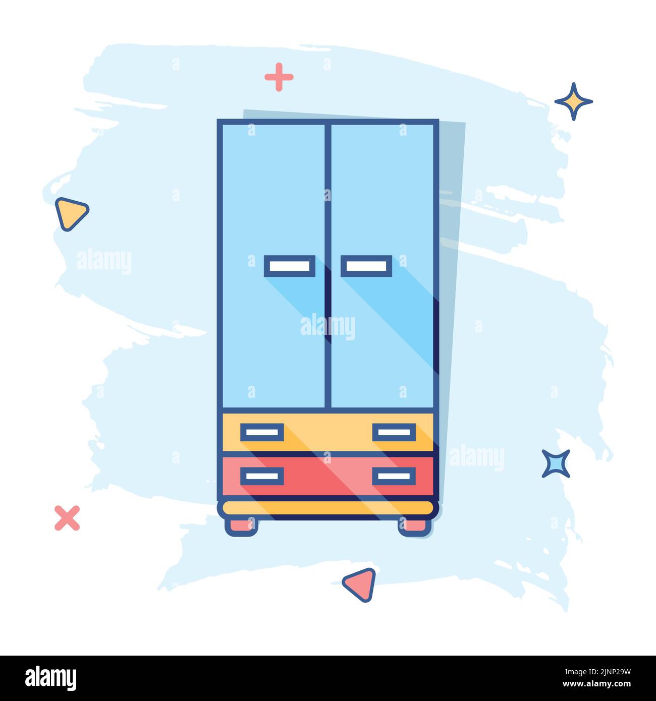 Vektor cartoon Schrank Symbol im Comic-stil. Möbel Zeichen Abbildung ...