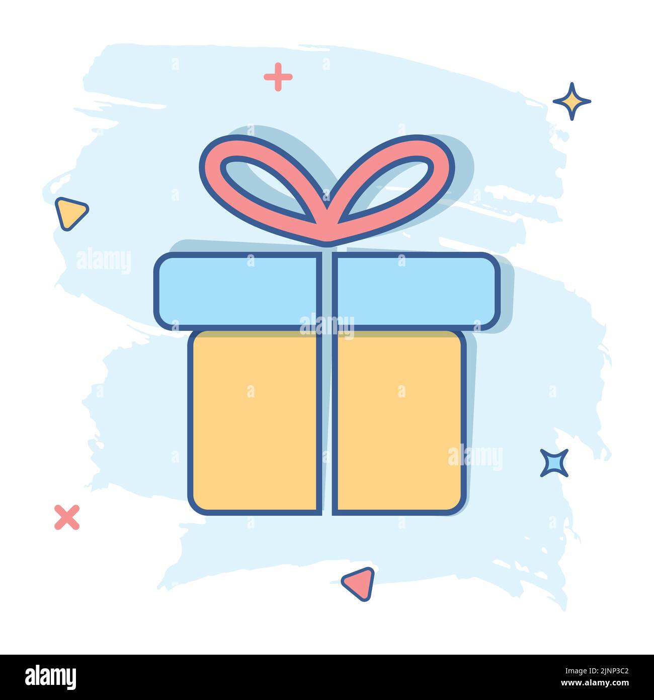 Vektor cartoon Geschenkbox Symbol im Comic-stil. Geschenk Geschenk ...