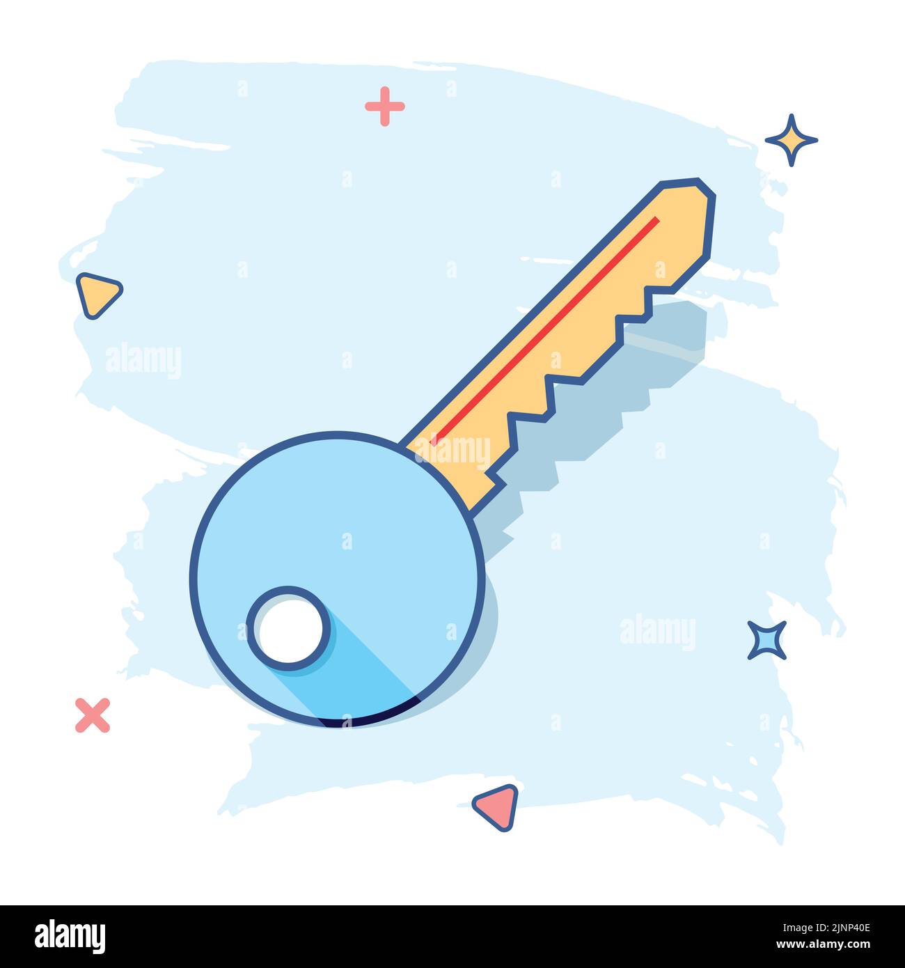 Vektor cartoon Schlüsselsymbol im Comic-stil. Zeichen Abbildung ...