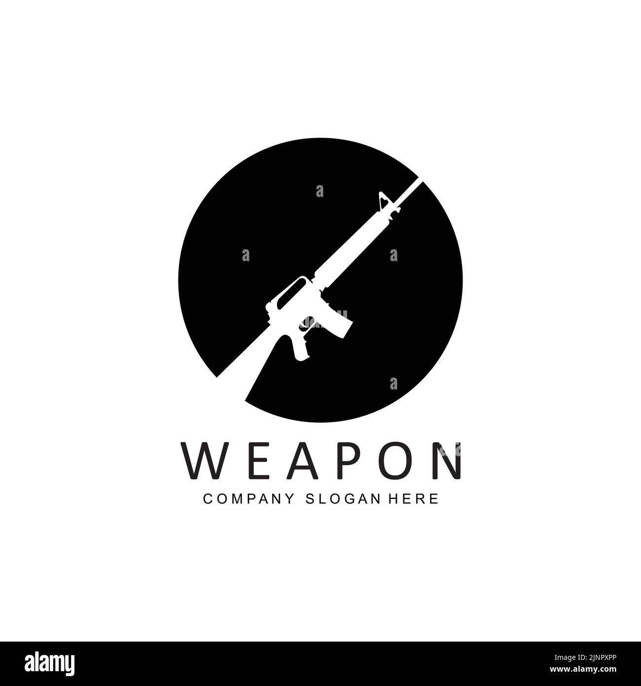 Symbol für den Vektor des automatischen Waffenlogos. Waffen bekämpfen ...