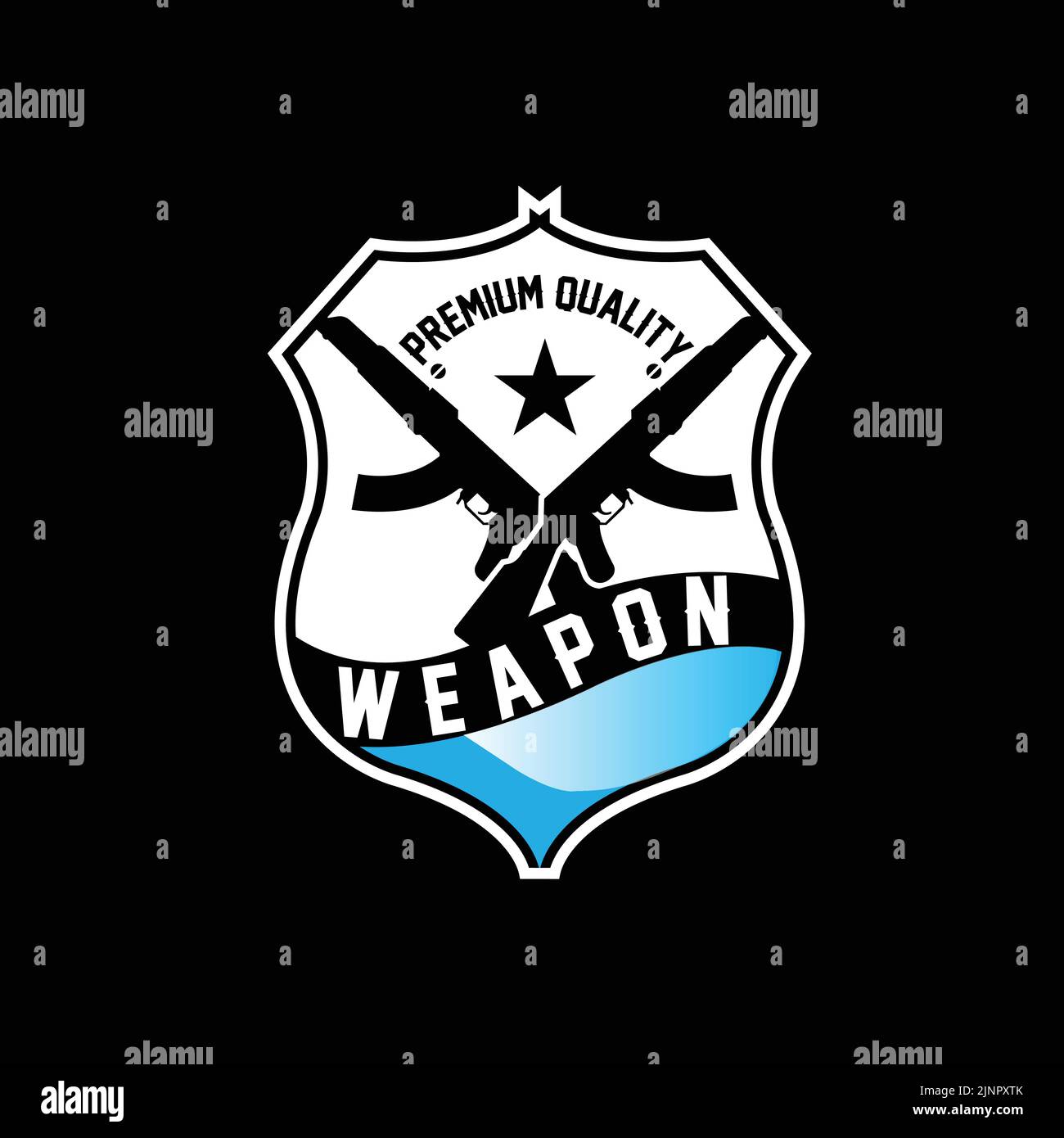 Symbol für den Vektor des automatischen Waffenlogos. Waffen bekämpfen ...