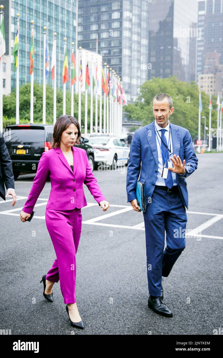 New York, Vereinigte Staaten. 01. August 2022. Bundesaußenministerin Annalena Baerbock ...