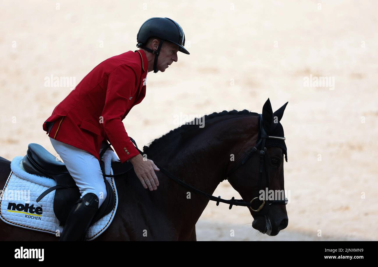 14. August 2022, Dänemark, Herning: Pferdesport; Weltmeisterschaft, Springreiten, Einzelperson ...