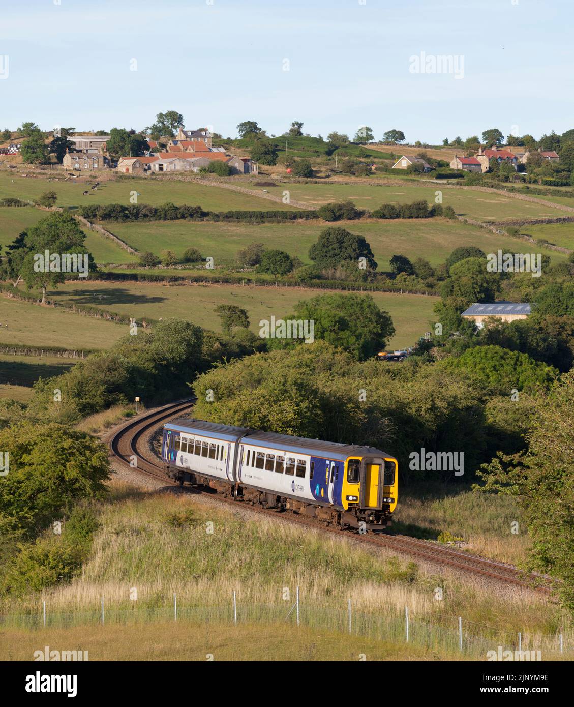 Der DMU-Zug der Northern Rail der Klasse 156 verlässt Lealholm auf der ...