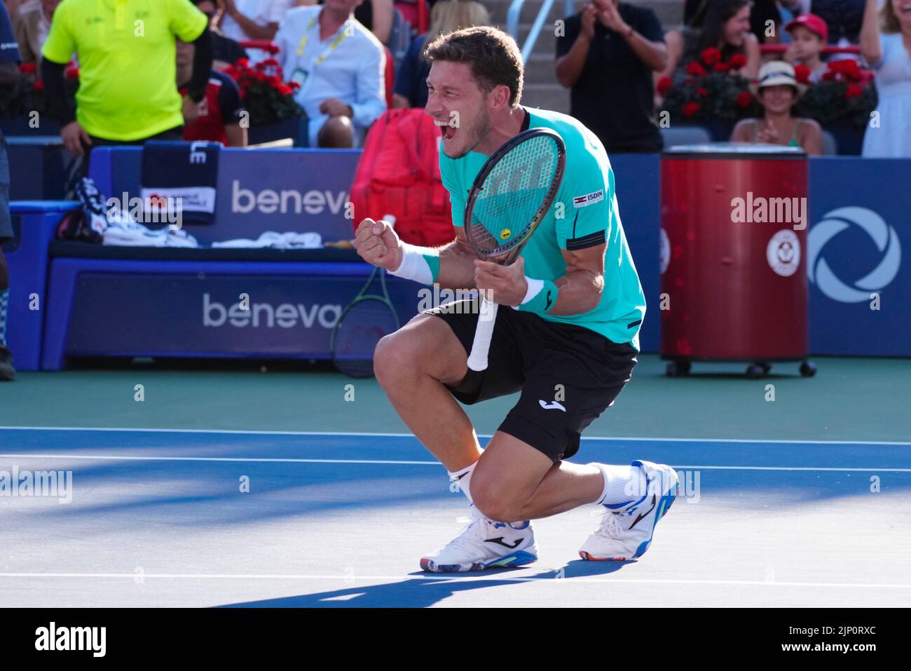 Pablo Carreno Busta aus Spanien reagiert auf den Sieg über den ...