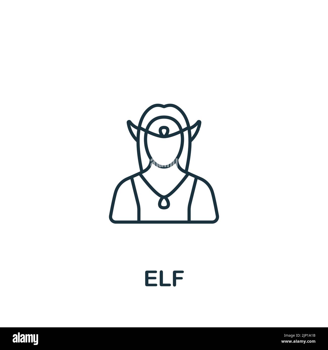Elf-Symbol. Monochrom einfache Linie Spiel Element Symbol für Vorlagen ...